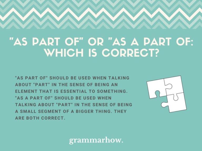 "As Part Of" vs. "As A Part Of": 18 Example Sentences (& Synonyms)