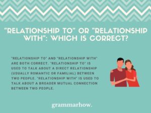 Understanding "Relationship To" vs. "Relationship With"