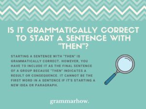 Can I Start A Sentence With "Then"? Explained For Beginners