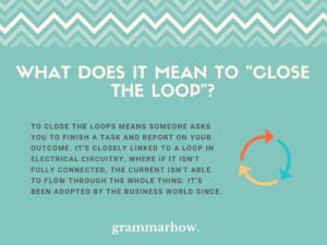 Close The Loop - Meaning, Origin & Usage (+9 Examples)