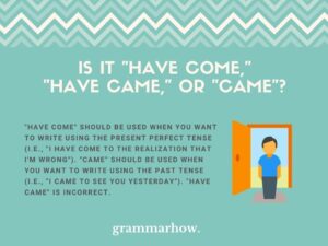 “Have Come” Or “Have Came” Or “Came”? Here’s The Correct Version