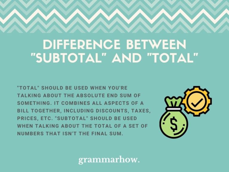 Subtotal Vs Total Learn The Difference Explained For Beginners Subtotal Vs Total Learn The Difference Explained For Beginners