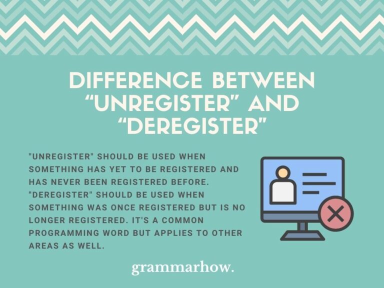 Unregister vs Deregister - Here’s The Difference (+14 Examples)