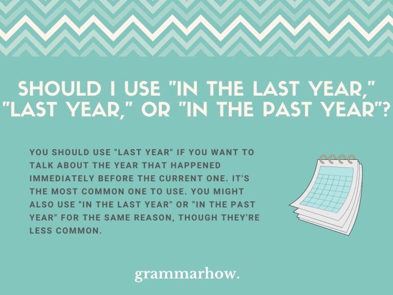 “In The Last Year” vs. “Last Year” vs. “In The Past Year” (+Preposition ...