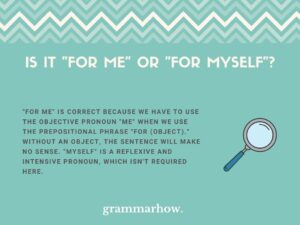 "For Me" Or "For Myself"? Correct Version Revealed (With Examples)
