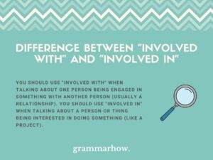 "Involved With" Or "Involved In"? Difference Explained (With Examples)