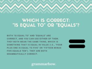 "Is Equal To" vs. "Equals" - Correct Version Revealed (With Examples)
