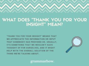 "Thank You For Your Insight" - Meaning & Usage (+7 Good Synonyms)