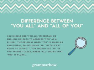 "You All" vs. "All Of You" - Difference Explained (Helpful Examples)