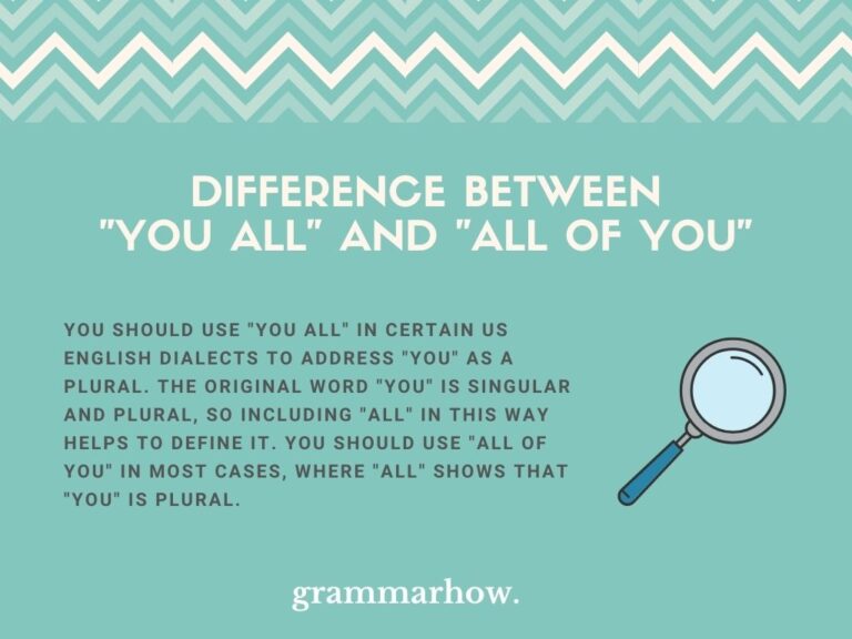 "You All" vs. "All Of You" - Difference Explained (Helpful Examples)