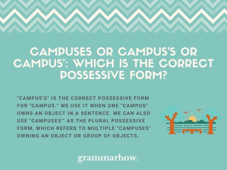 Campuses or Campus's or Campus'? (Correct Possessive Explained)