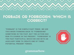 Forbade or Forbidden? Past Tense Of "Forbid" (Helpful Examples)
