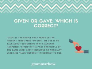 Given vs. Gave? Difference Explained (Helpful Examples)