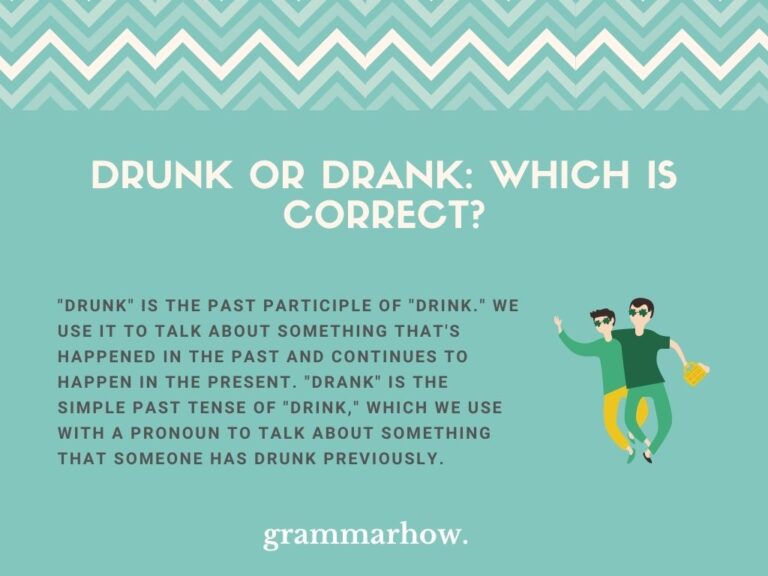 Drunk or Drank: Which Is Correct? (Helpful Examples)