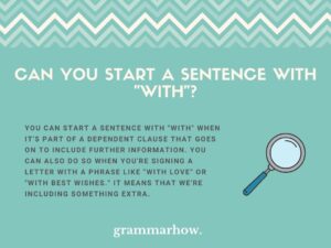 Can You Start A Sentence With "With"? Learn It Here! (With Examples)