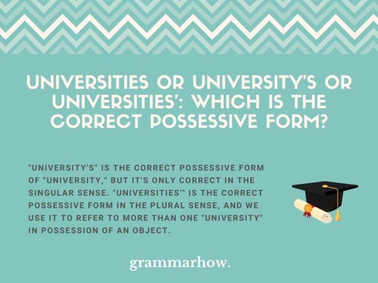 Universities or University's or Universities'? (Easy Guide)