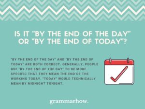 "By The End Of The Day" or "By The End Of Today"?