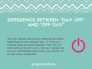 "Day Off" vs. "Off Day" - Difference Explained (+Examples)