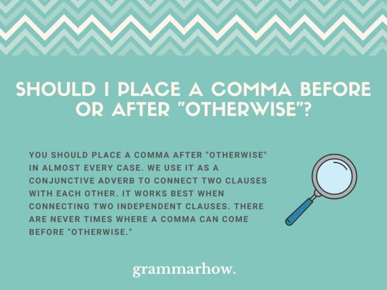 "Otherwise" - Comma Rules Explained (Helpful Examples)
