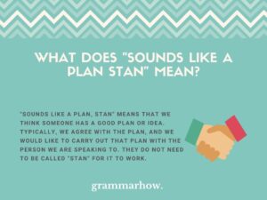 "Sounds Like A Plan Stan" - Meaning & Examples