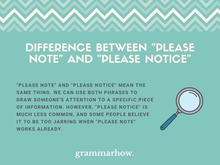 "Please Note" vs. "Please Notice" - Difference Explained