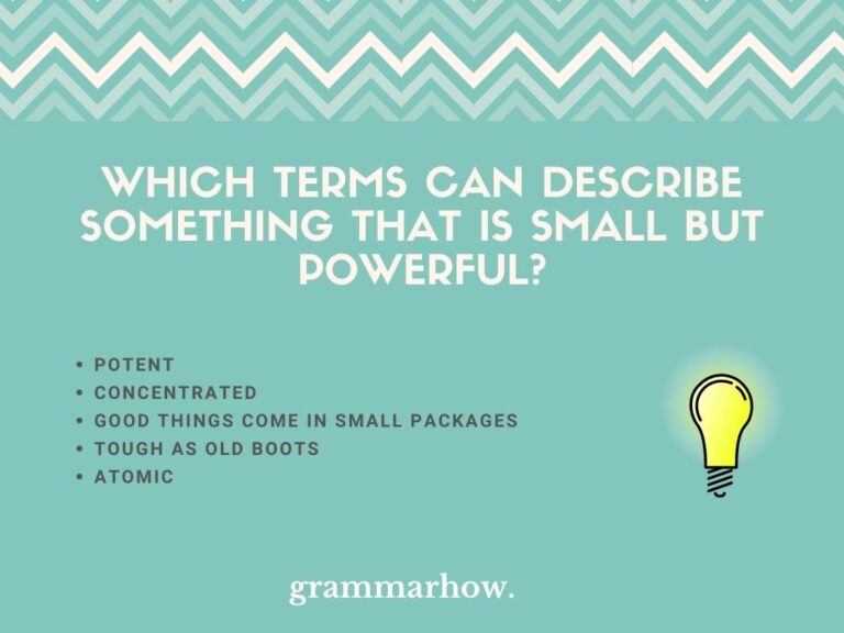 5 Terms To Describe Something That Is Small But Powerful