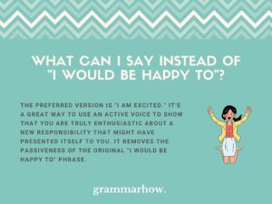 10 Formal Ways To Say "I Would Be Happy To"