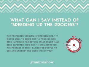 10 Good Synonyms For "Speeding Up The Process"