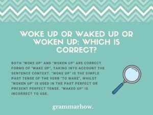 Woke Up or Waked Up or Woken Up? (Helpful Examples)
