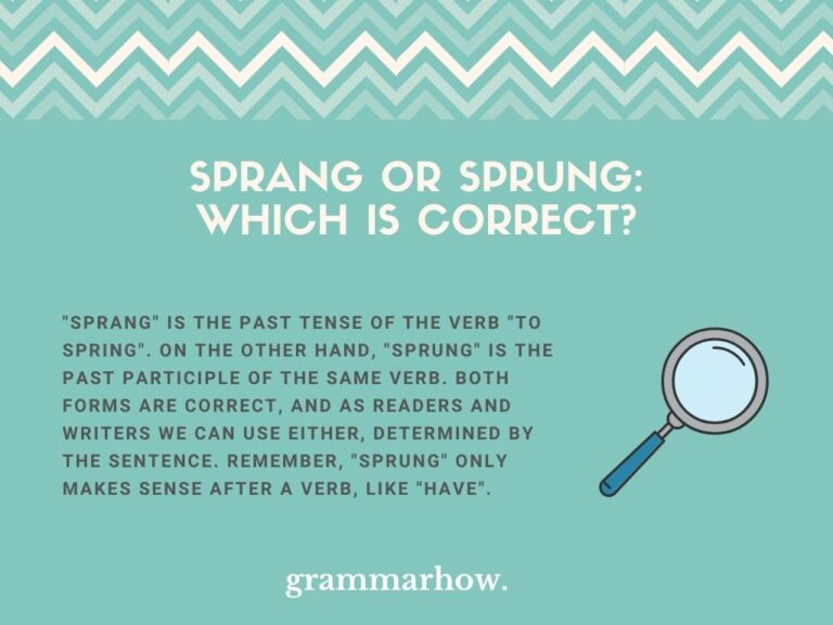 Sprang vs. Sprung: Difference Explained (Helpful Examples)