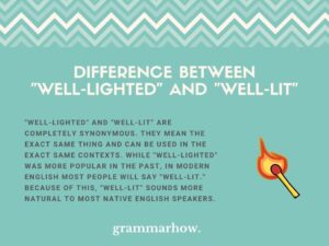 "Well-Lighted" vs. "Well-Lit" - Difference Explained