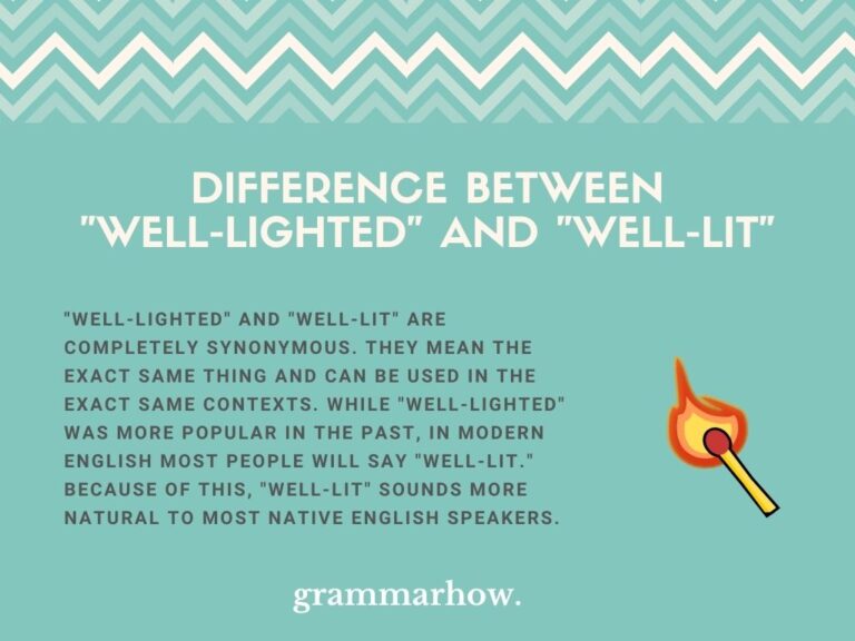 "Well-Lighted" vs. "Well-Lit" - Difference Explained