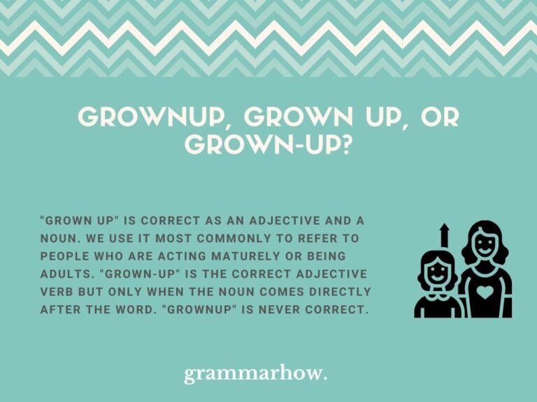 Grownup, Grown up, or Grown-up? (Helpful Examples)