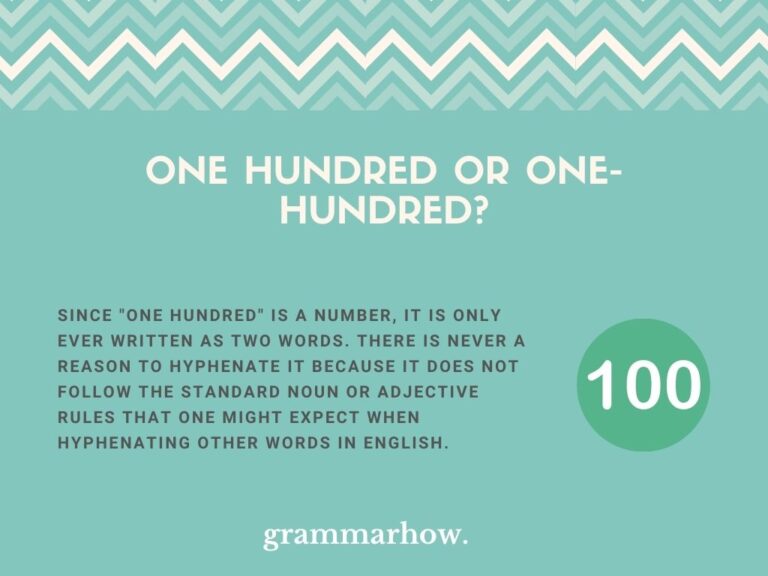 One hundred or One-hundred? (Helpful Examples)