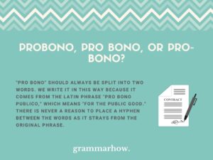 Probono, Pro bono, or Pro-bono? (Helpful Examples)