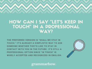 10 Professional Ways To Say "Let's Keep In Touch"