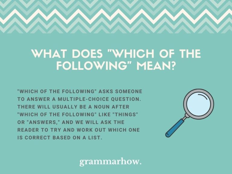 "Which Of The Following" - Complete Usage Guide (+Examples)