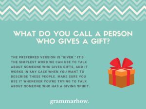 11 Words For A Person Who Gives A Gift