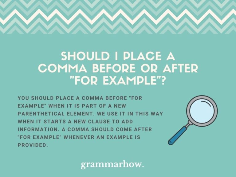 Comma Before Or After "For Example"? Explained For Beginners