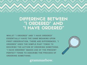 "I Ordered" vs. "I Have Ordered" - Difference Explained
