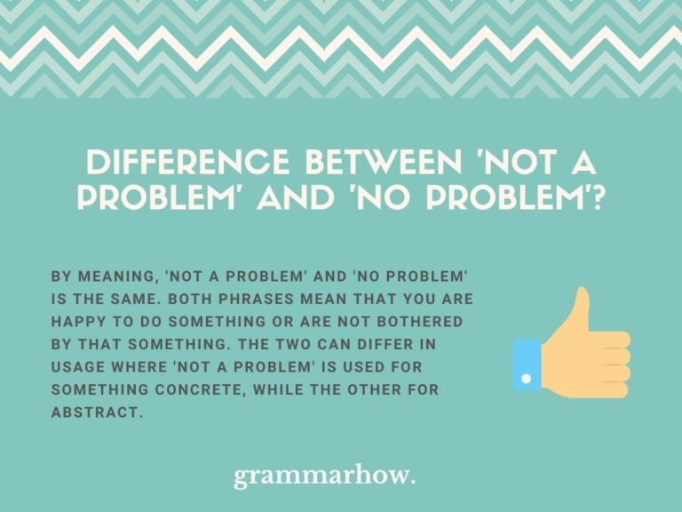 "Not A Problem" vs. "No Problem" - Difference Explained