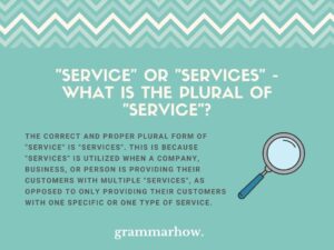 Service or Services - What is The Plural of "Service"?