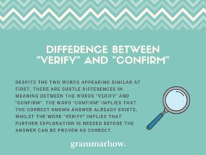 Verify vs. Confirm - Difference Explained (With Examples)