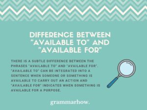 "Available To" or "Available For" - Difference Explained