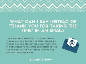 10 Better Ways To Say "Thank You For Taking The Time"