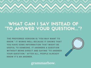 11 Better Ways To Say "To Answer Your Question..." On Email