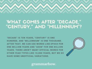 "Decade", "Century", "Millennium"... - Here's What Comes Next