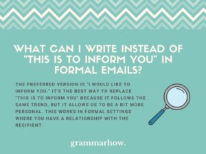 10 Formal Ways To Write "This Is To Inform You" In Emails