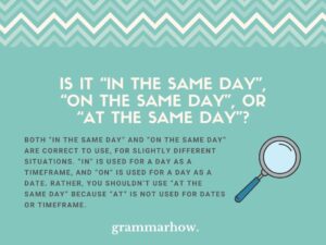 “In The Same Day”, “On The Same Day”, or “At The Same Day”?