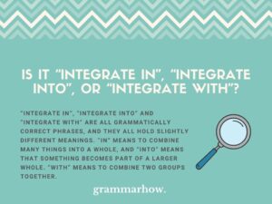 Is It “Integrate In”, “Integrate Into”, or “Integrate With”?